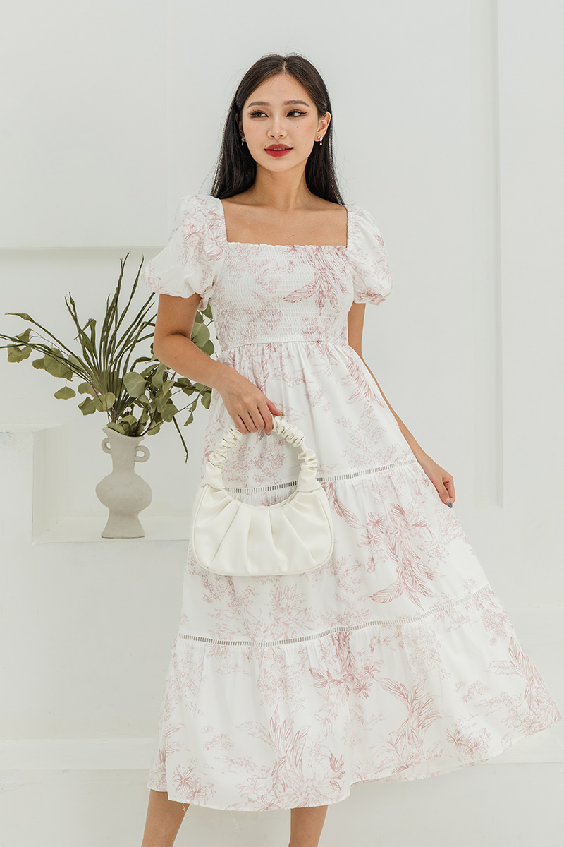 Gentle Lady Dress in Rose Champagne | FlymetoParis