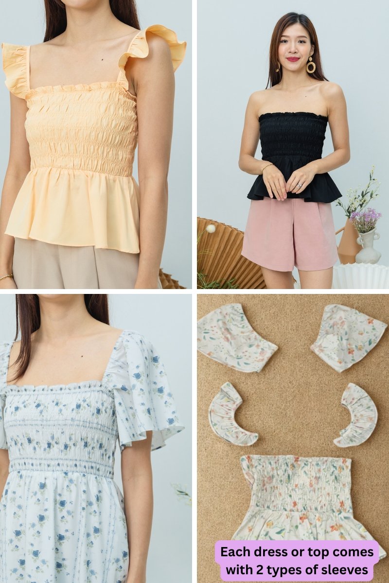 Aria Multi-Way Smocked Top in Sunset Florals | FlymetoParis