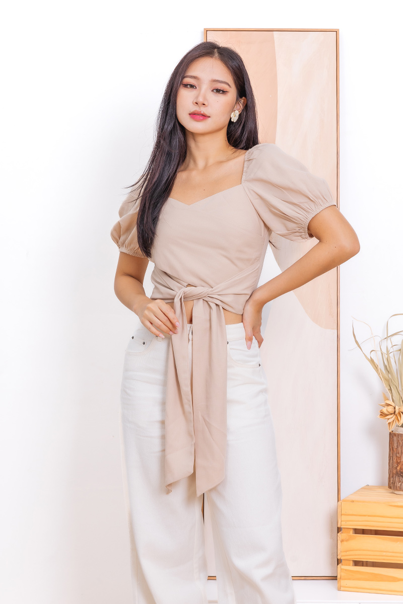Beverley Two Way Wrap Top in Ecru | FlymetoParis