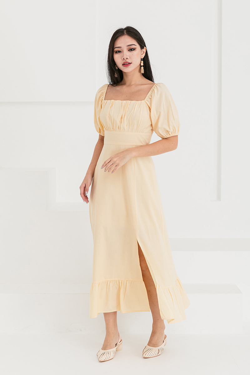 High Tea Invite Dress in Light Daffodil | FlymetoParis